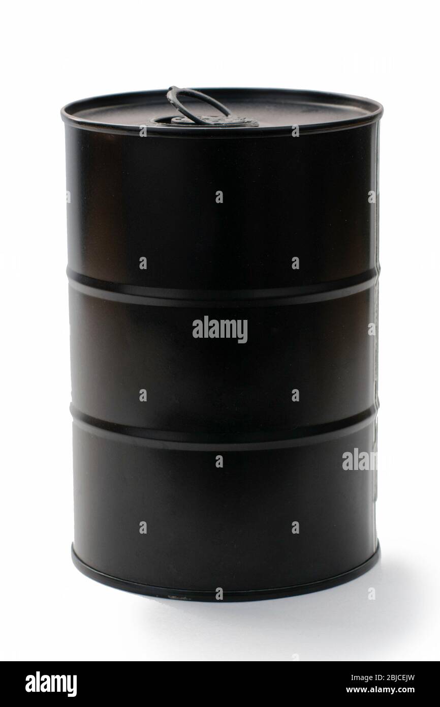 black iron barrel isolated on white background Stock Photo - Alamy