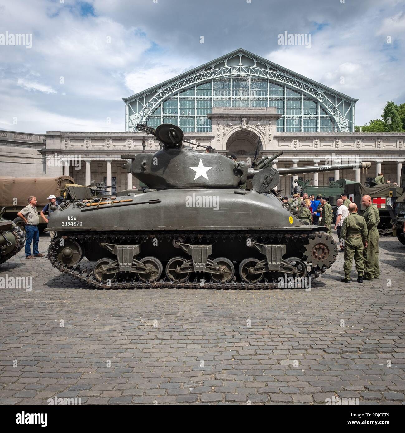 World War II tanks in front of the Royal Museum of Armed Forces ...