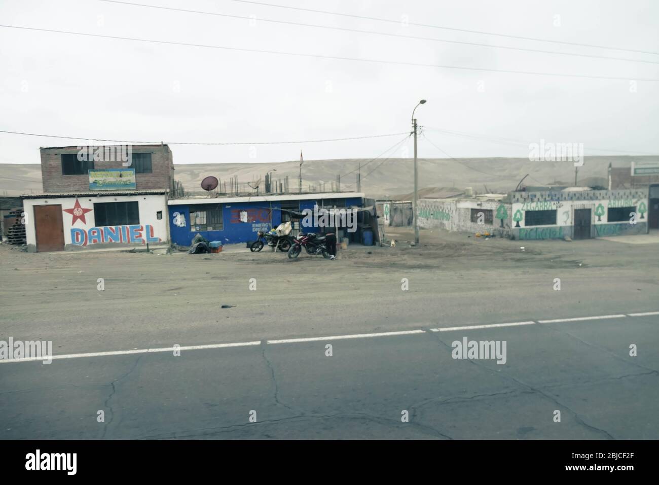 Small village homes in Peru hot humid place deserted lonely outside ...