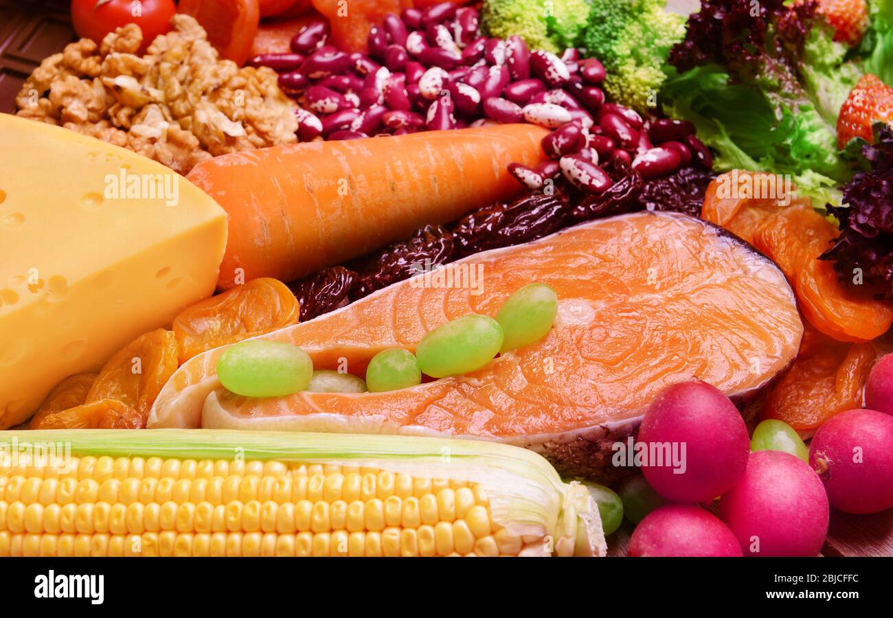 Healthy food, closeup Stock Photo - Alamy