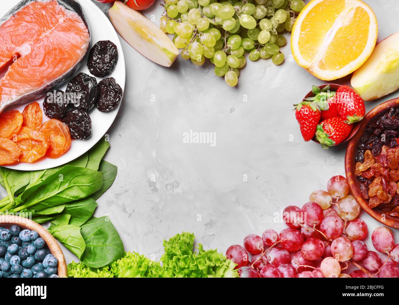 Healthy food on table Stock Photo - Alamy