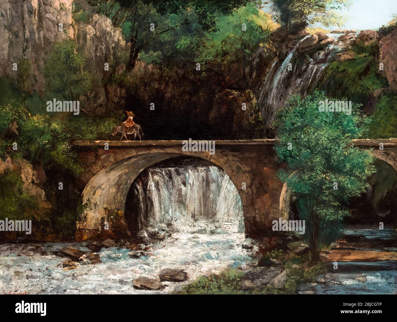 Gustave Courbet, The Great Bridge, landscape painting, 1864 Stock Photo ...