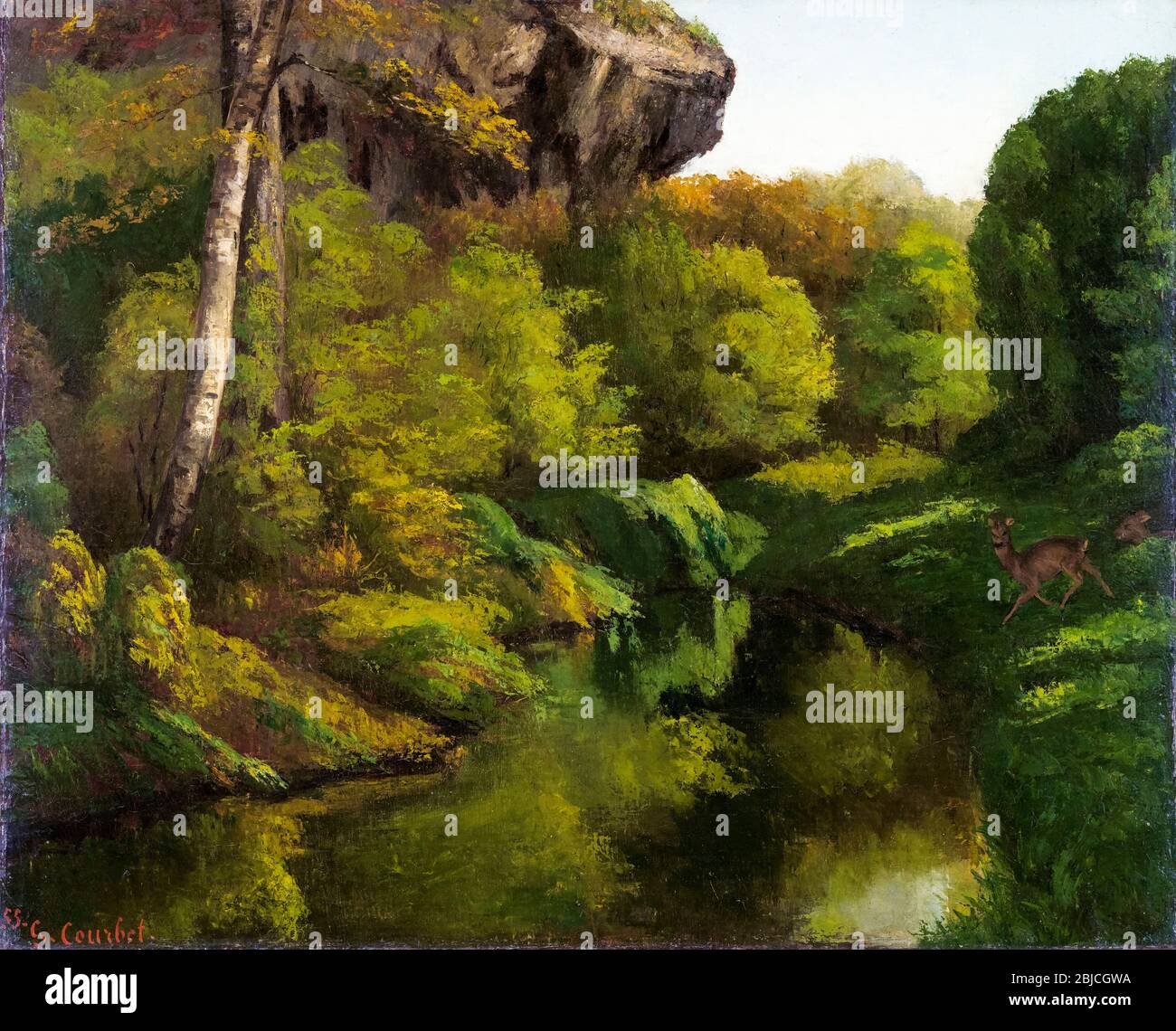 Gustave Courbet, View in the Forest of Fontainebleau, landscape ...