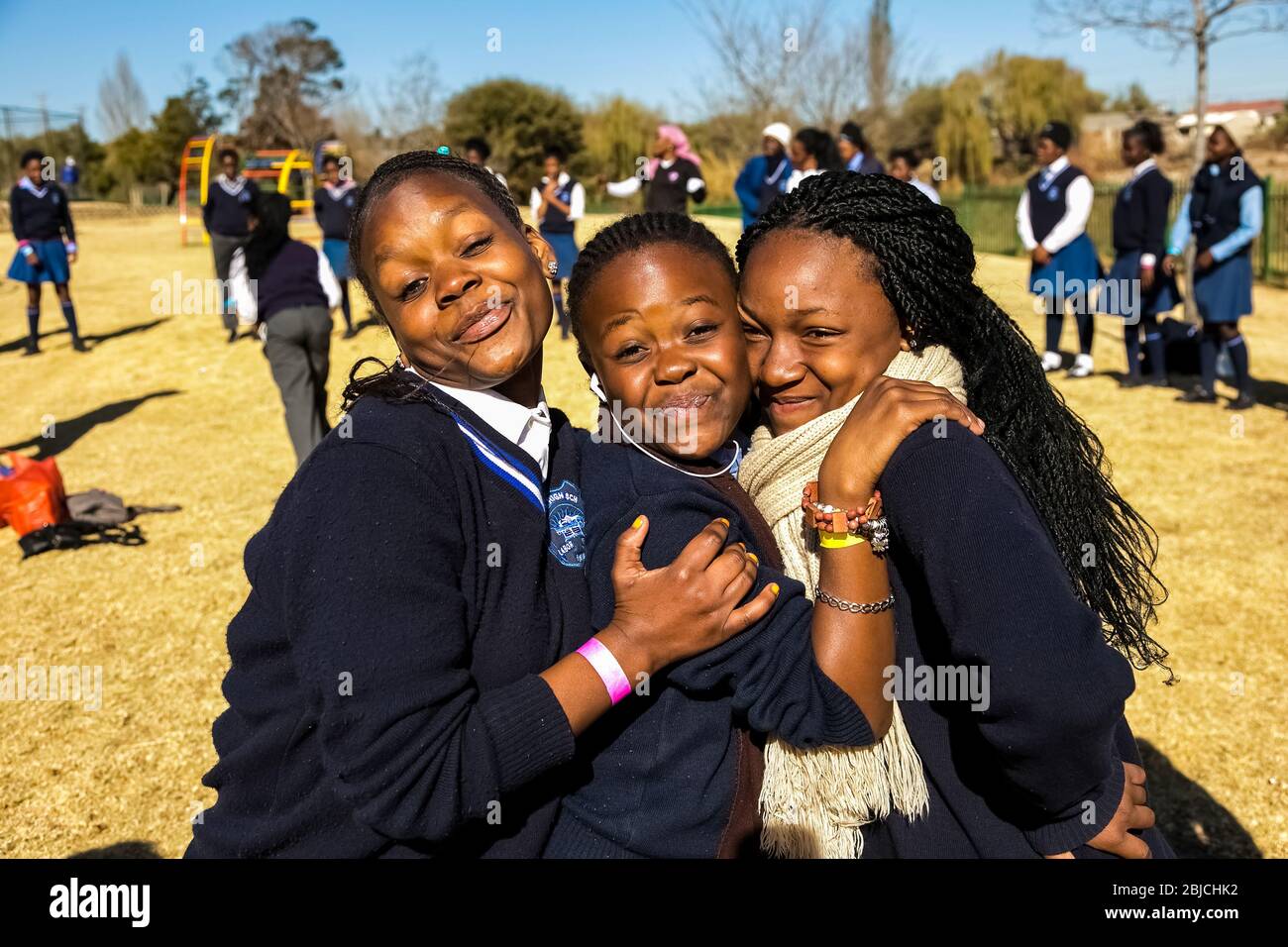 Johannesburg, South Africa - June 19, 2014: Diverse African high school ...