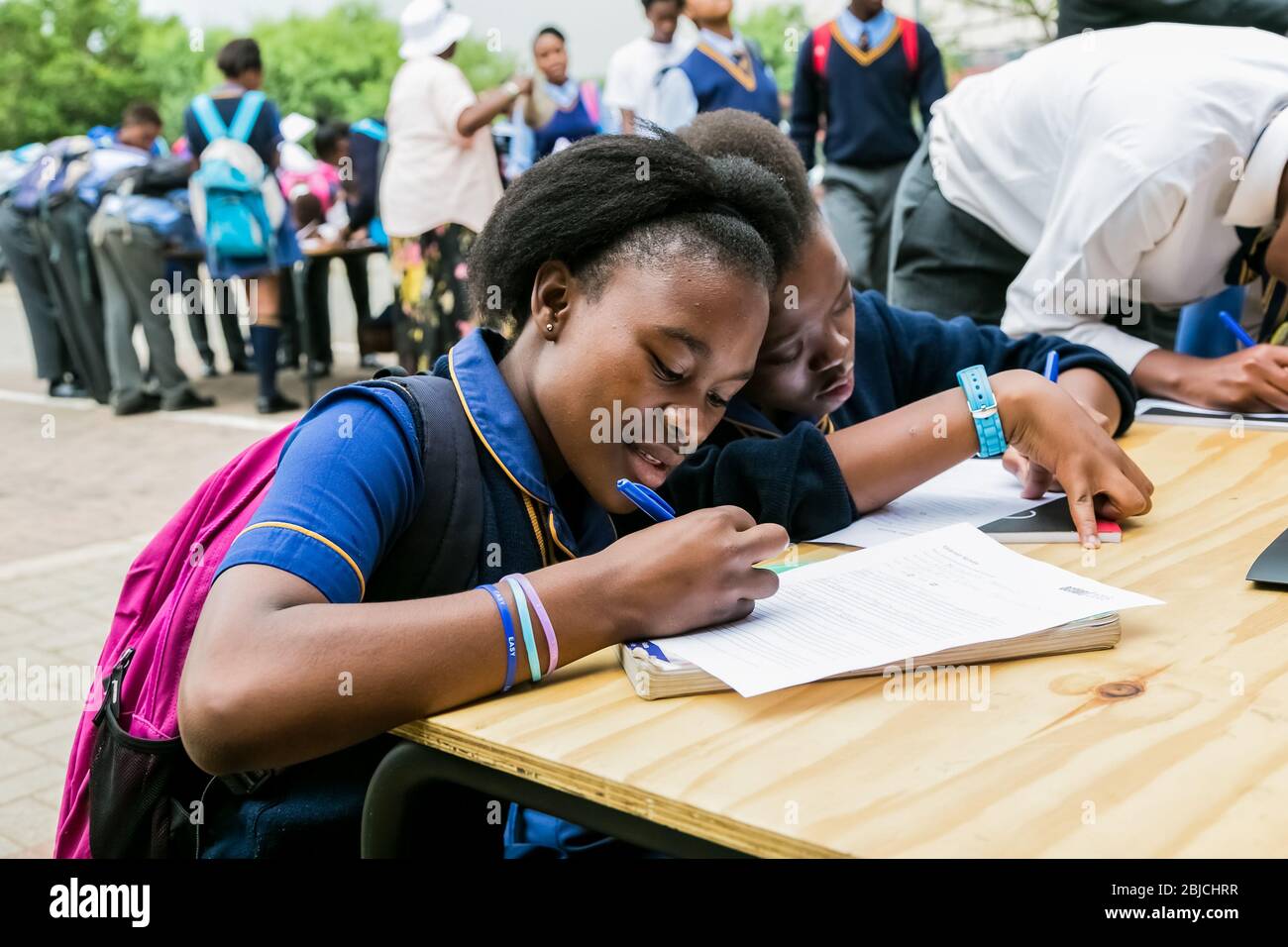 Johannesburg, South Africa - January 15, 2015: Young African primary ...