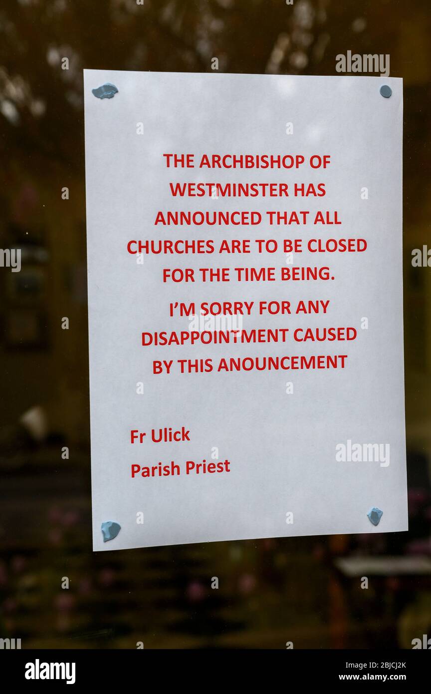 Covid-19 Signs - Church closure and closed signs, London, UK Stock ...