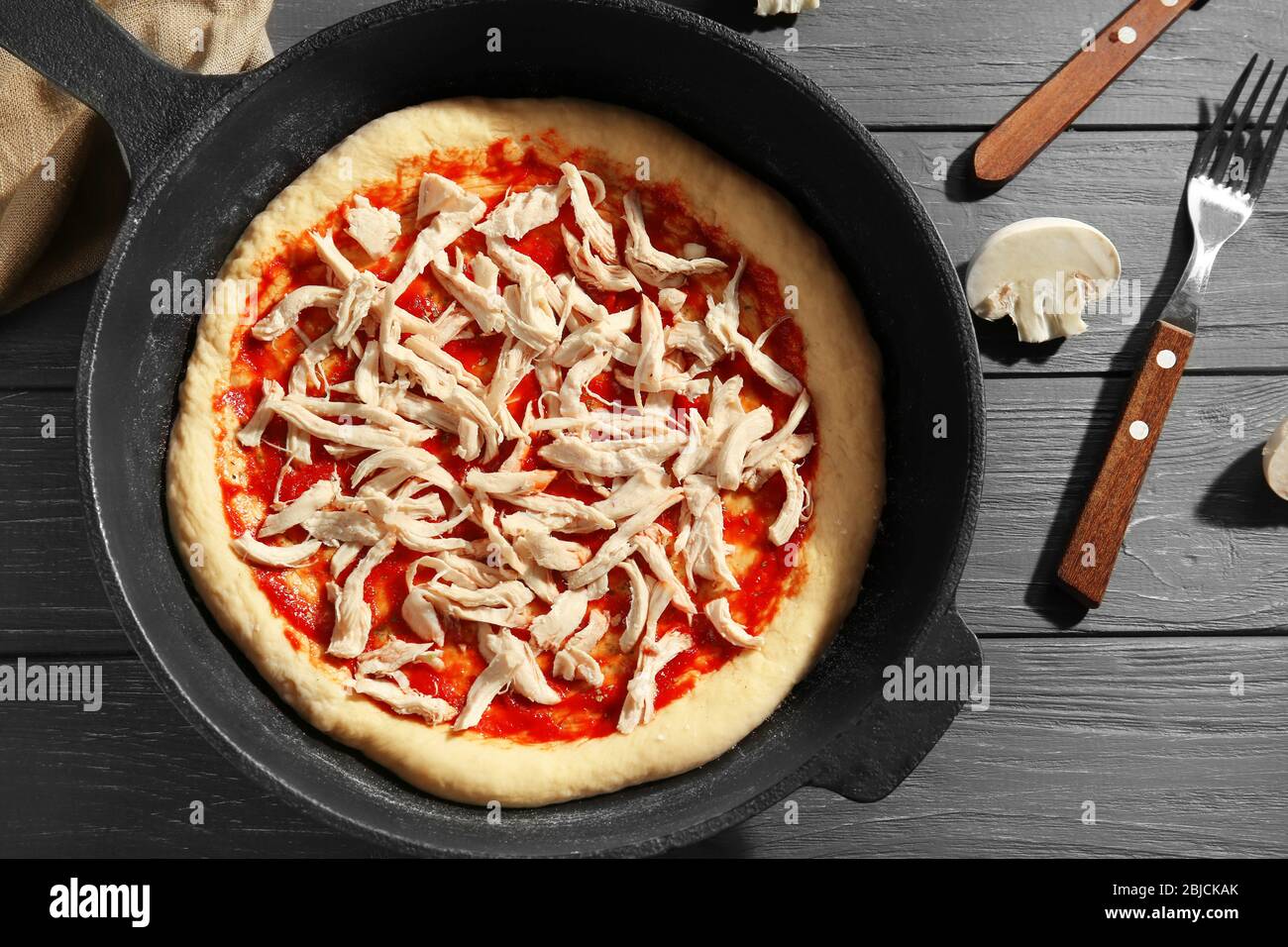 Cooking pizza in pan on hi-res stock photography and images - Alamy