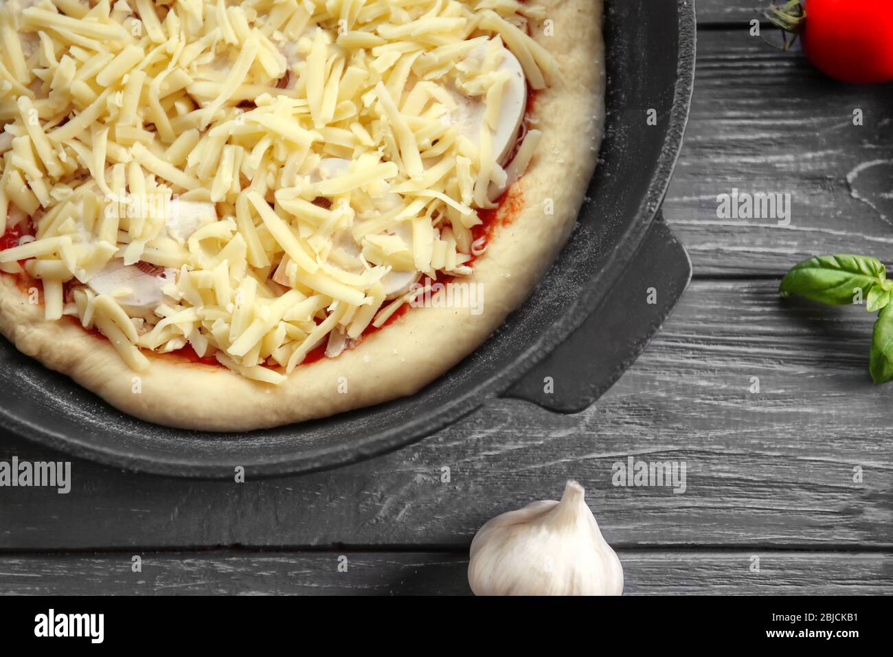 Cooking pizza in pan on hi-res stock photography and images - Alamy