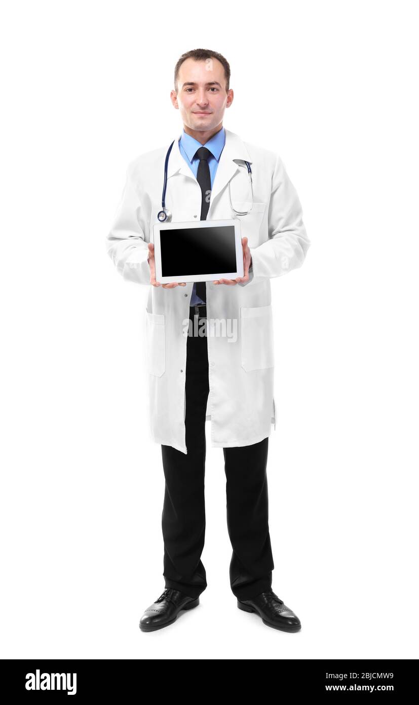 Doctor hands person tablet Cut Out Stock Images & Pictures - Alamy