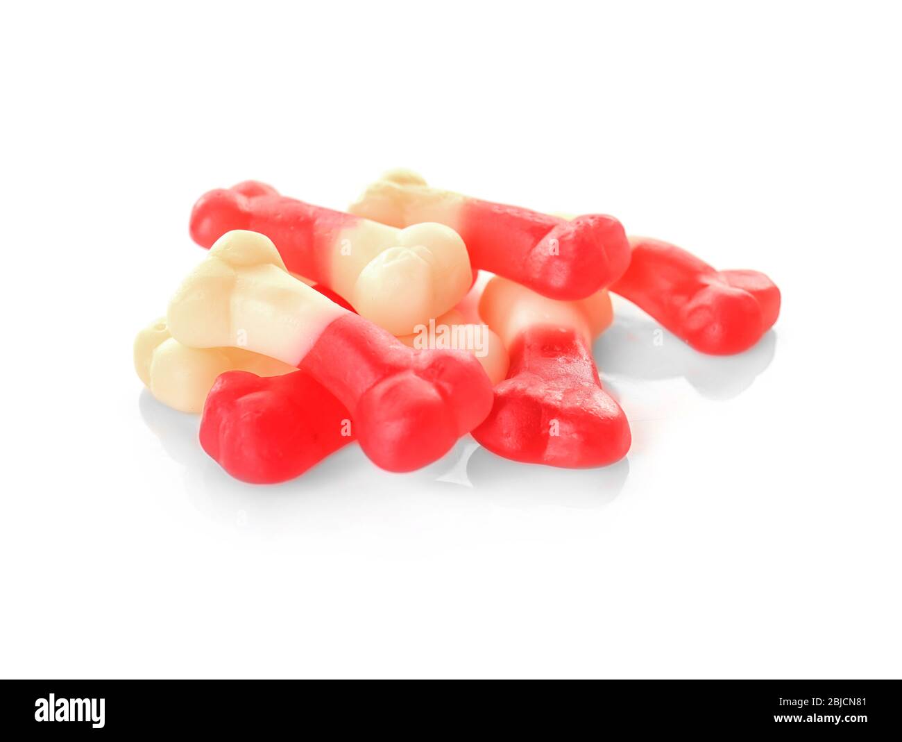 Sweet jelly bones on white background Stock Photo - Alamy