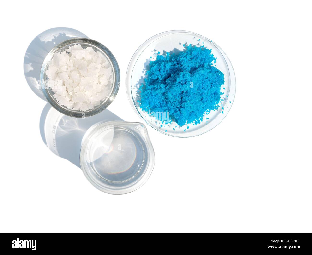 Close up inorganic chemical on white laboratory table. Copper(II ...