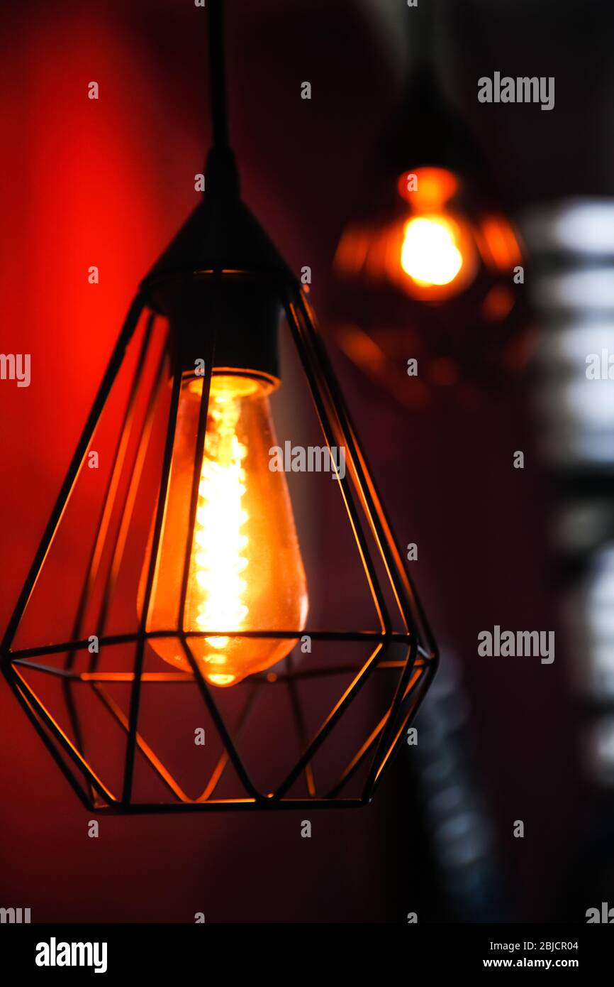 Modern fashion lamp edison hi-res stock photography and images - Alamy