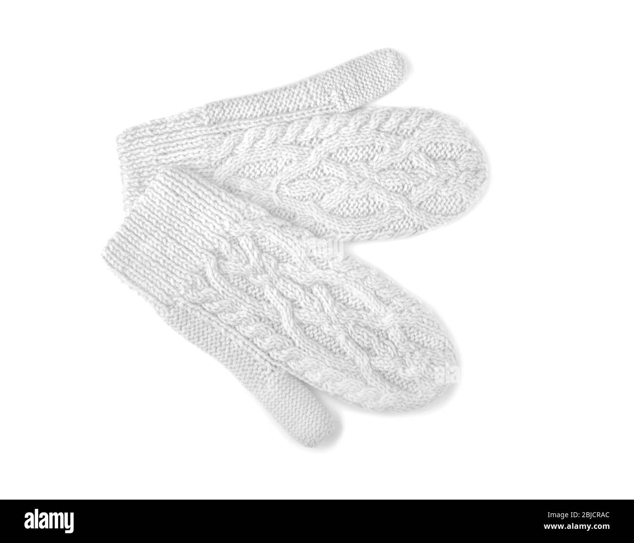 Pair knitted mittens on Black and White Stock Photos & Images - Alamy