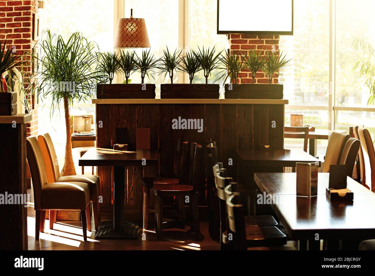 Interior of beautiful modern cafe Stock Photo - Alamy