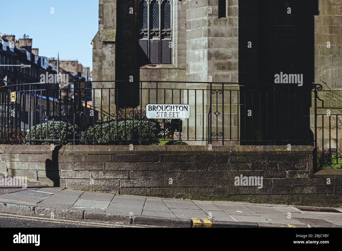 Broughton Street name sign. The street is a Broughton's main ...