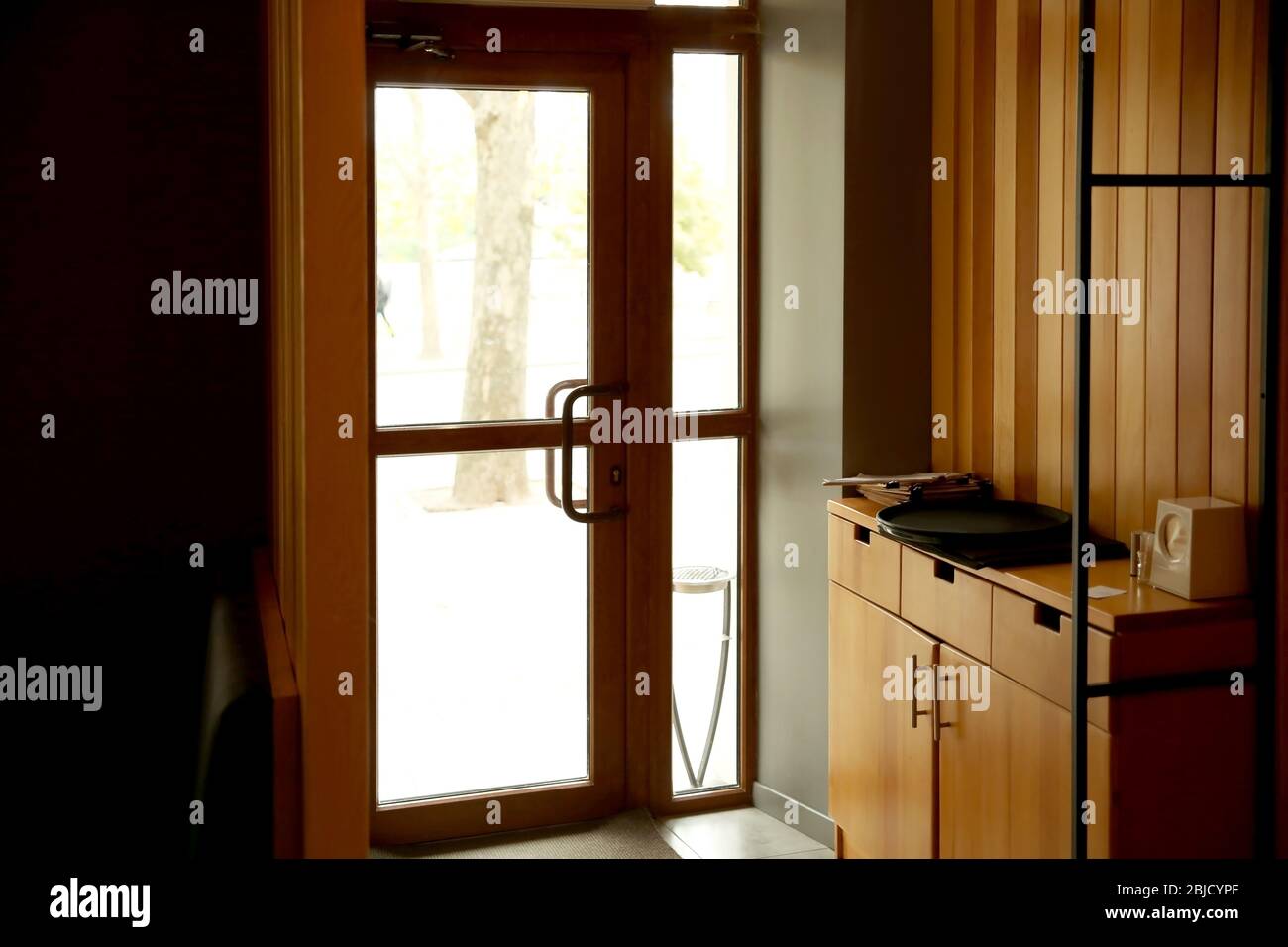 Modern cafe entrance Stock Photo - Alamy