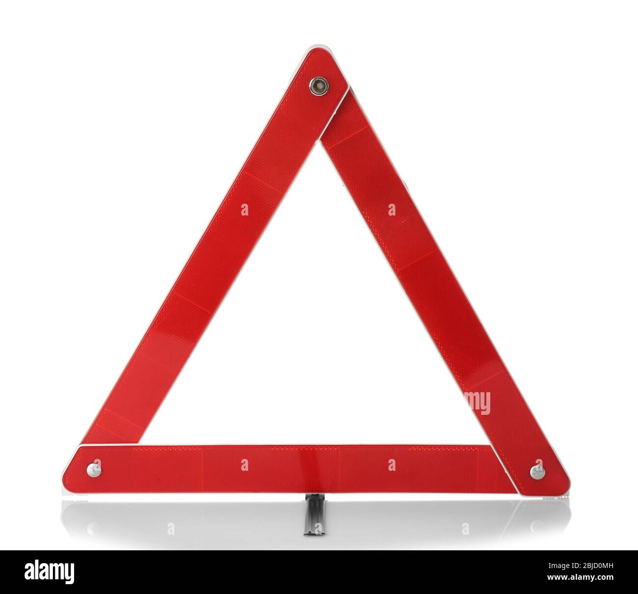 Warning accident traffic sign. Red triangle isolated on white Stock ...