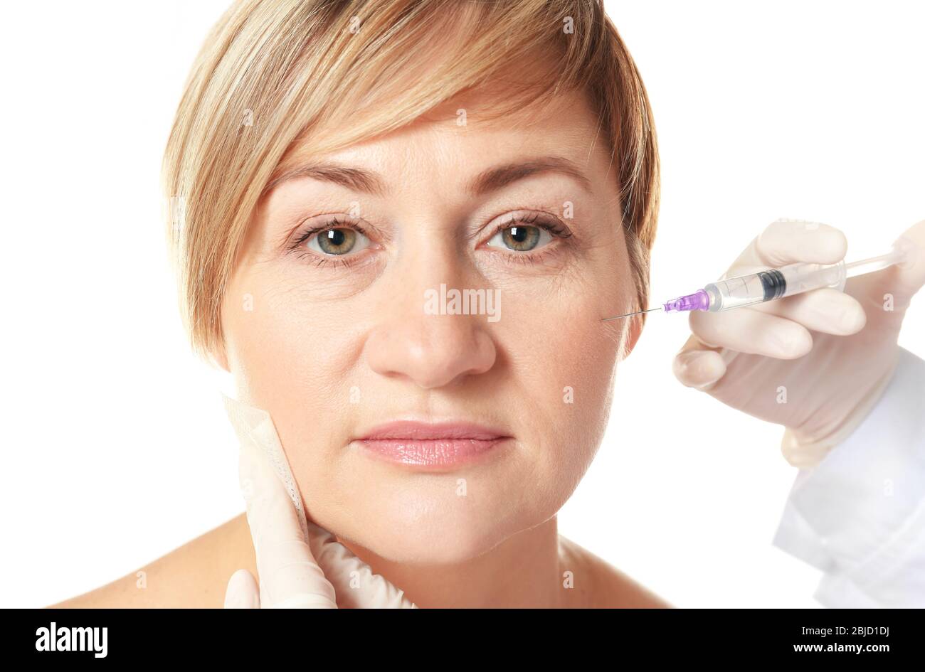 Hyaluronic acid injection for facial rejuvenation procedure Stock Photo ...