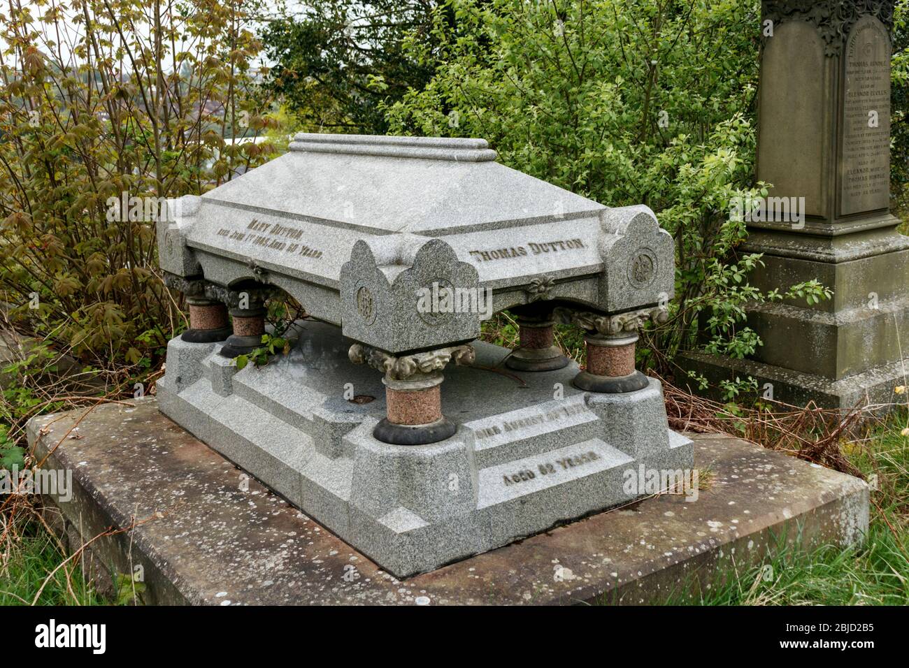 The grave of Thomas Dutton, Blackburn Cemetery Stock Photo - Alamy