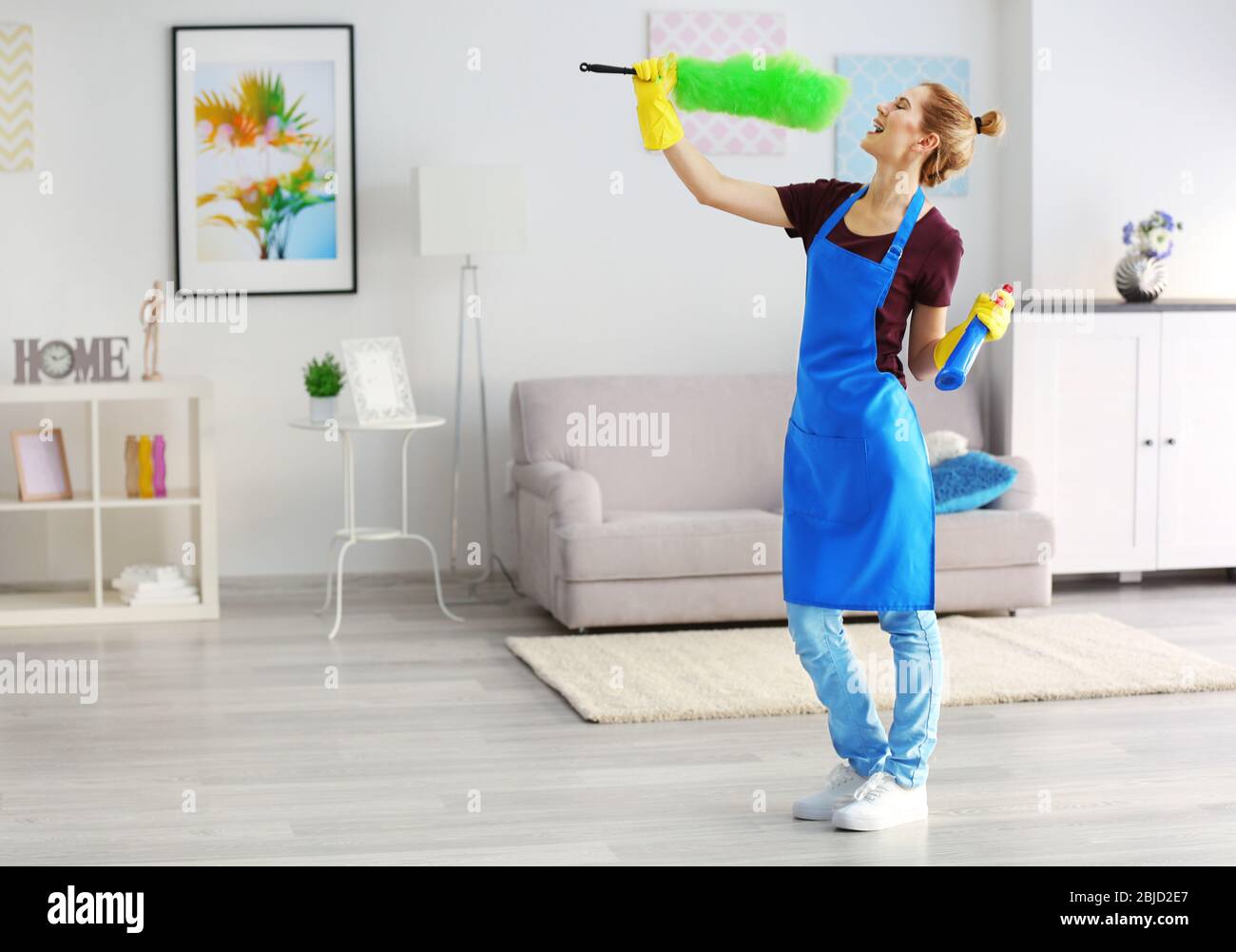 Cleaning living room funny hi-res stock photography and images - Alamy