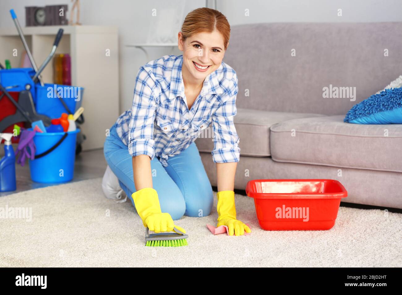Home cleaning trolley hi-res stock photography and images - Alamy