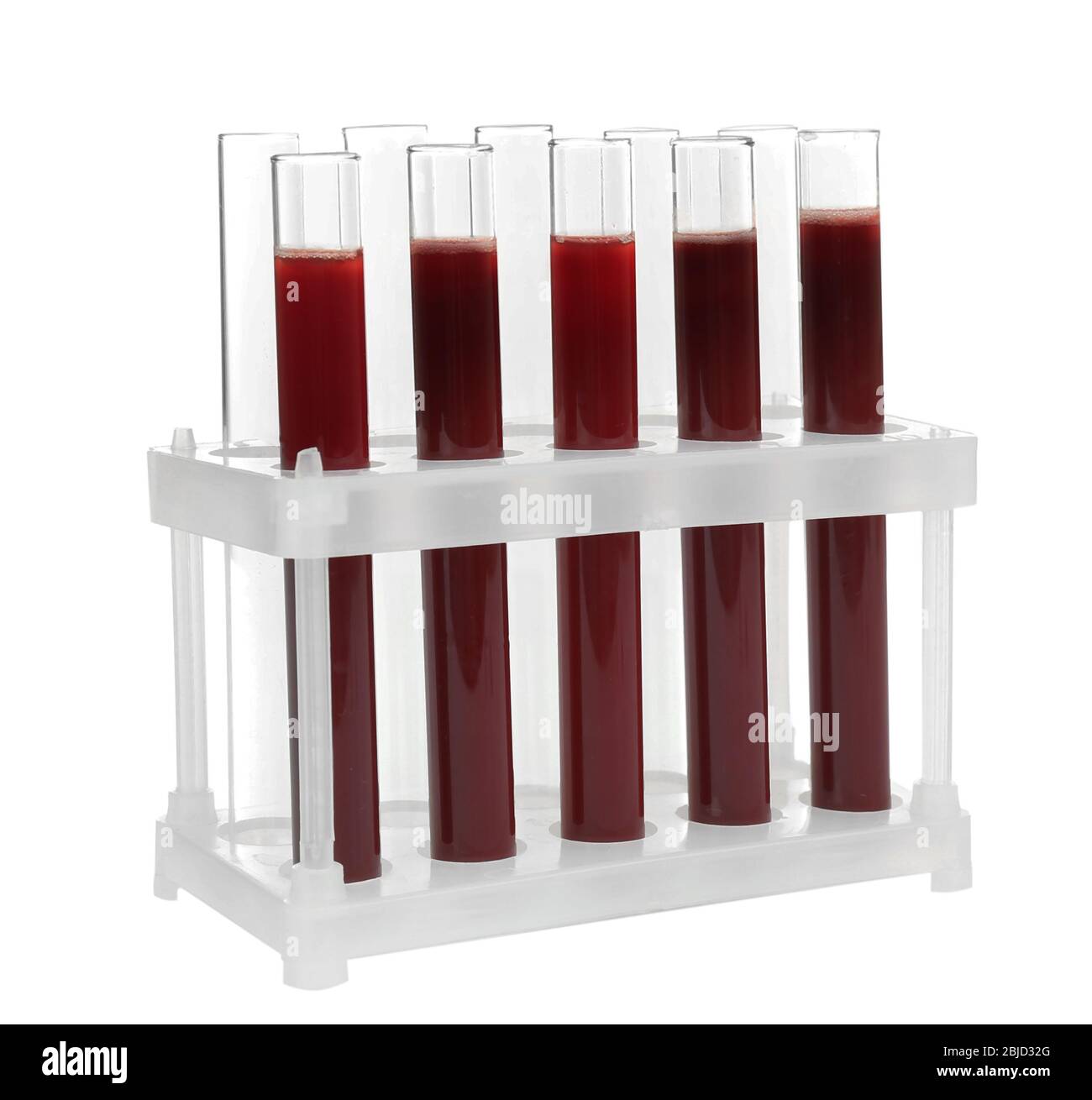 Test tubes with blood isolated on white Stock Photo - Alamy