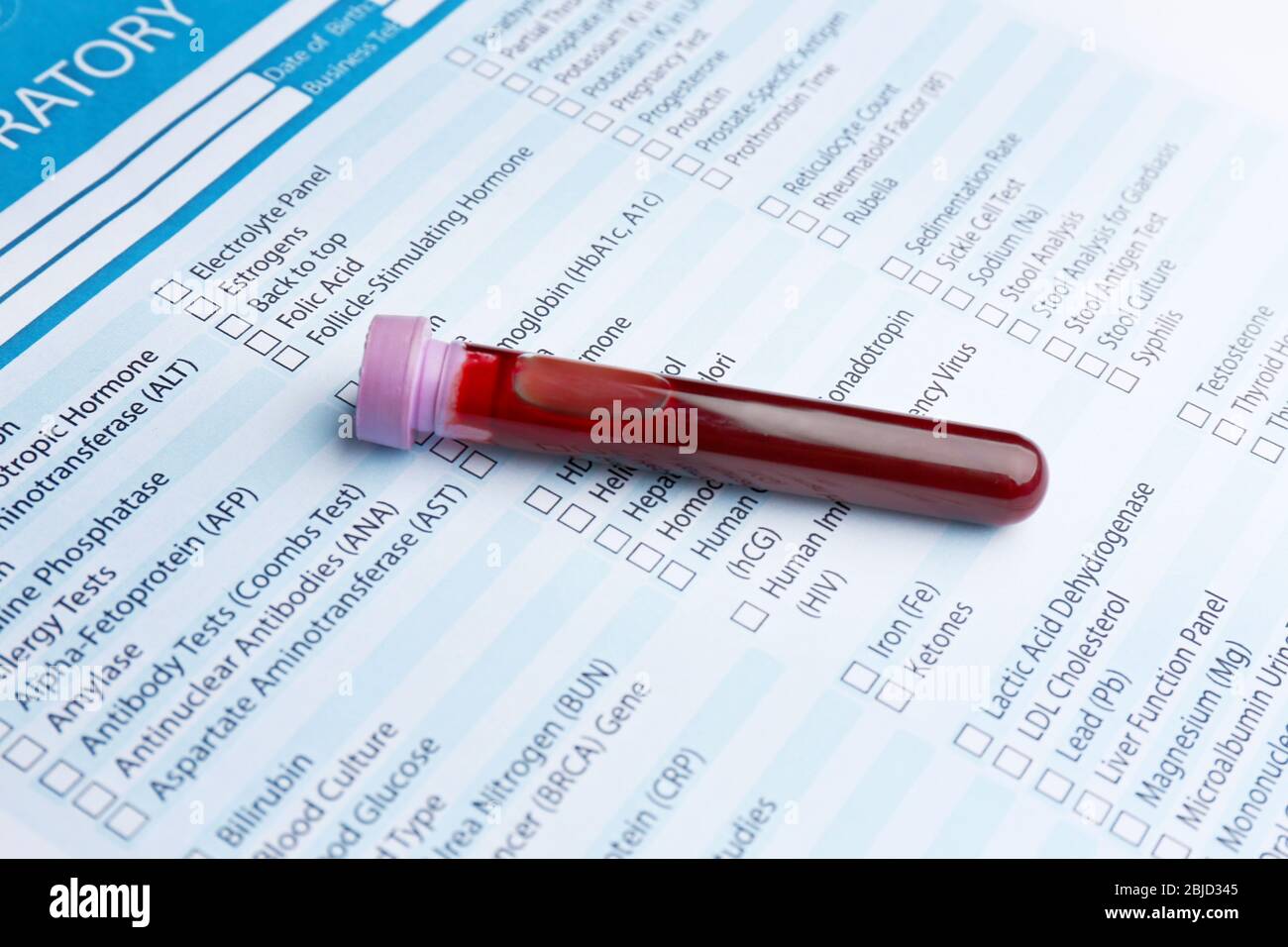 Medical tests form hi-res stock photography and images - Alamy