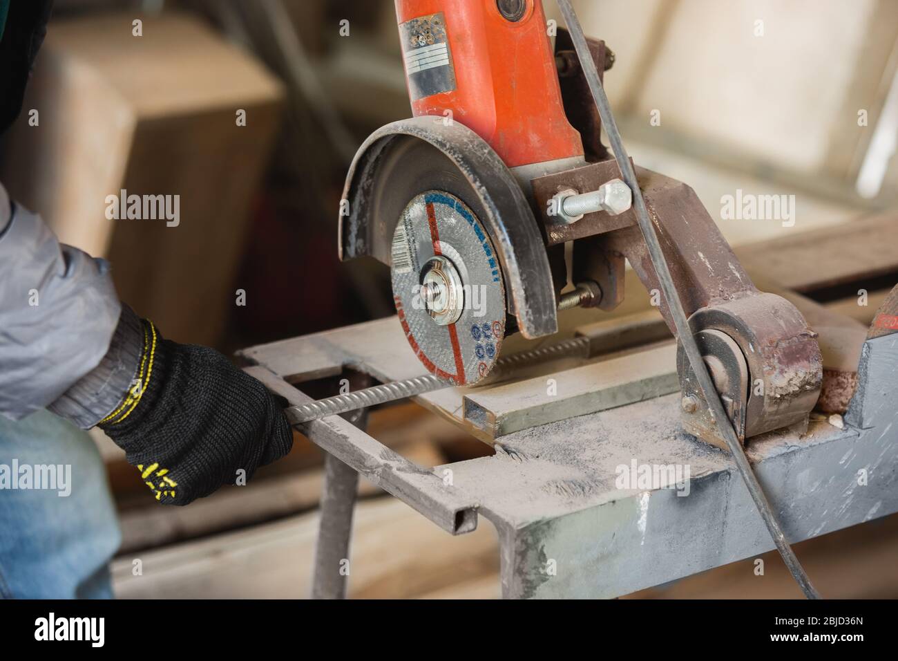 Closeup of repairman in uniform, professional builder working using ...