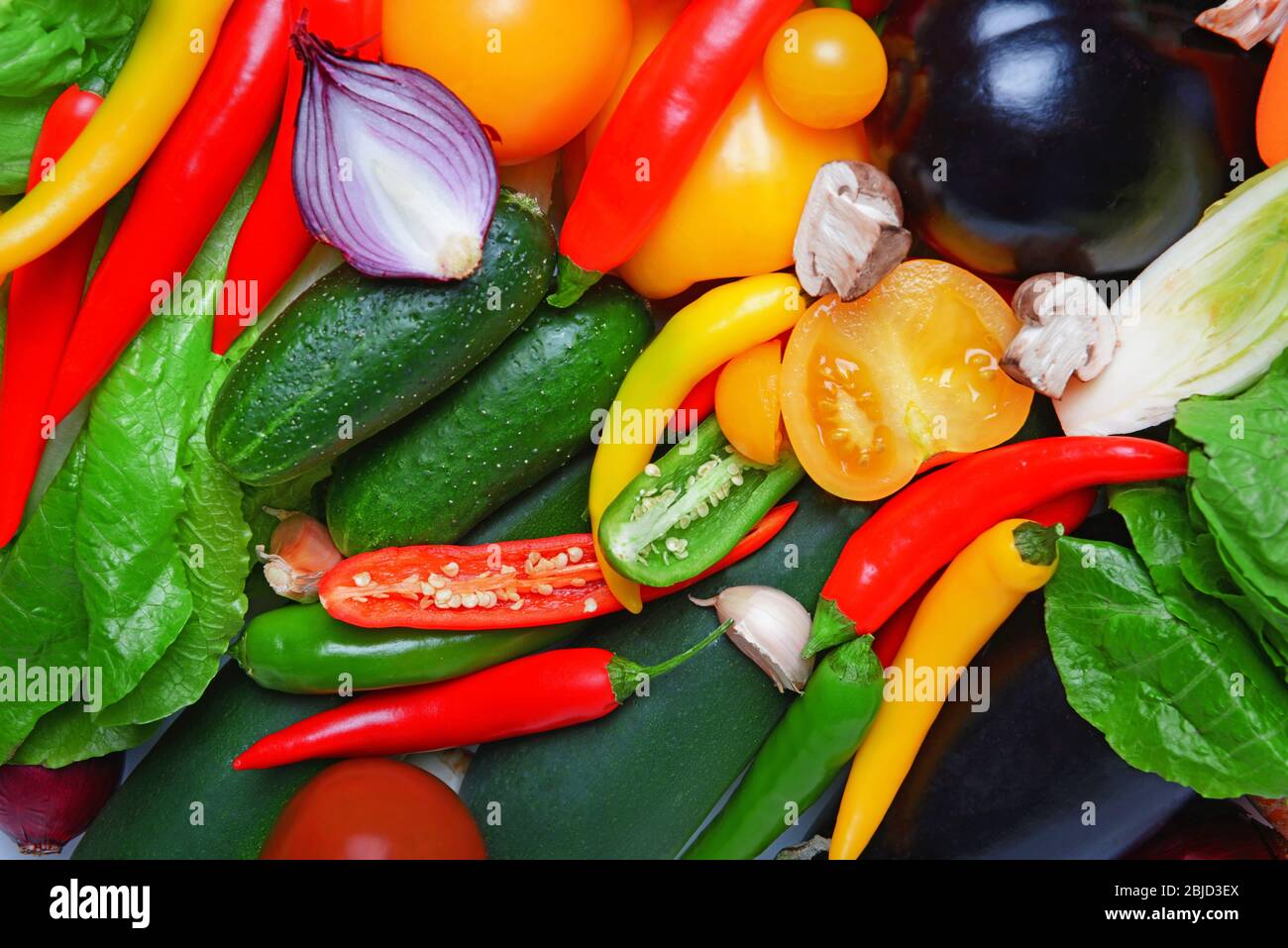 Group of fresh vegetables, closeup Stock Photo - Alamy