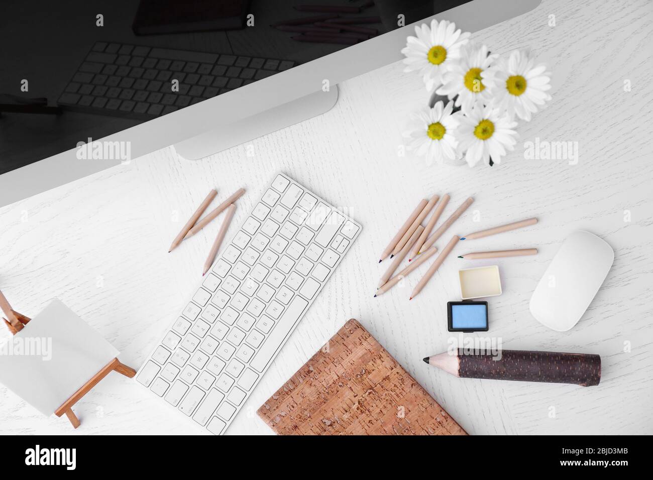 Designer workplace, top view Stock Photo - Alamy