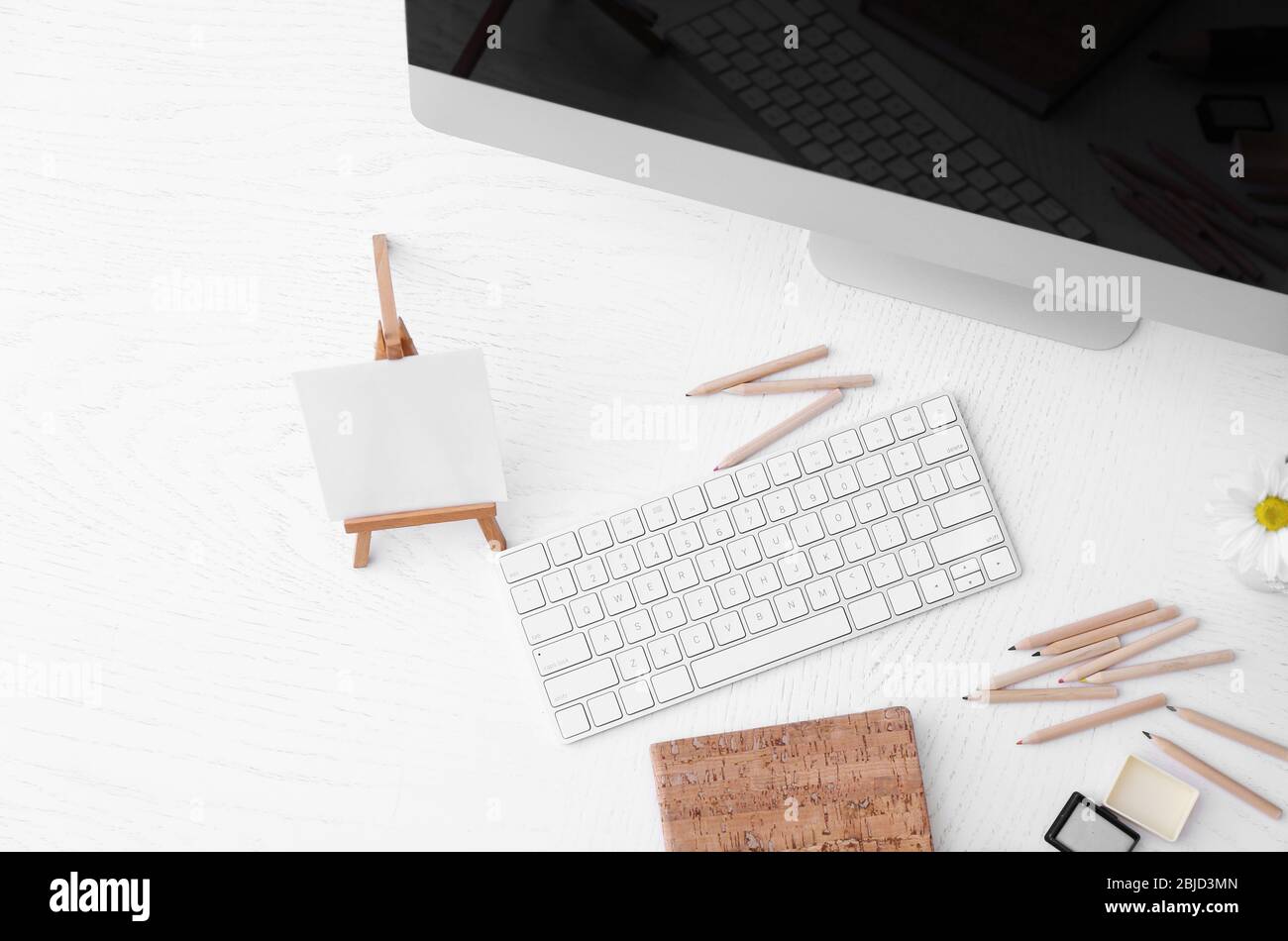 Designer workplace, top view Stock Photo - Alamy