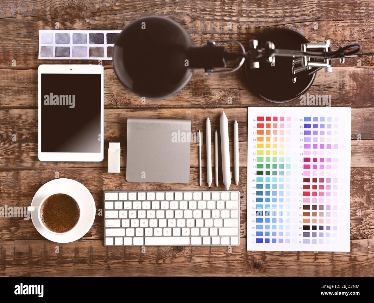 Designer workplace, top view Stock Photo - Alamy