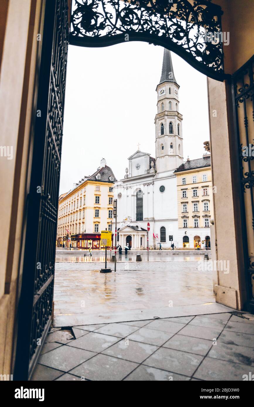 St. Michael Church Vienna view at rainy weather Stock Photo - Alamy