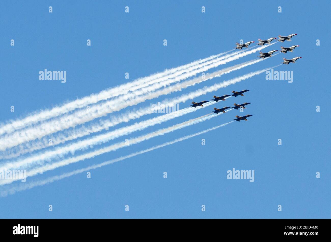 The U.S. Air Force Air Demonstration Squadron, the Thunderbirds, top ...