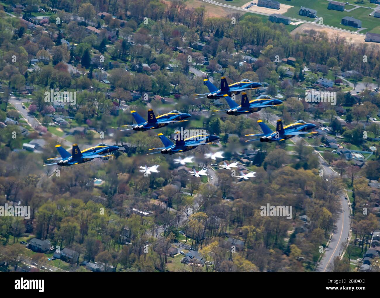 The U.S. Air Force Air Demonstration Squadron, the Thunderbirds, bottom ...