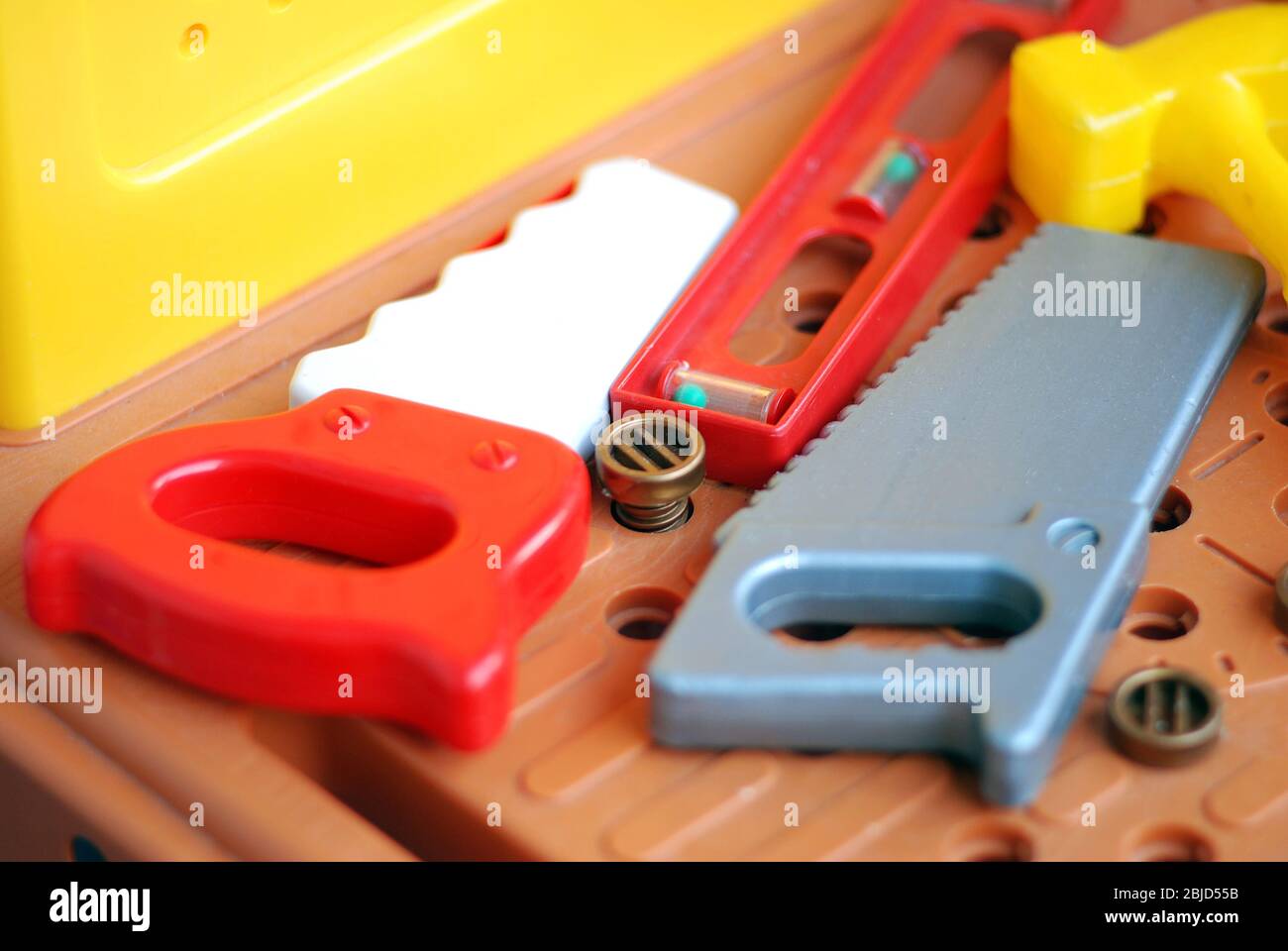 colorful building tools for kids close up Stock Photo - Alamy