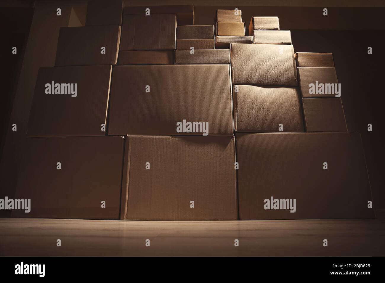 Cardboard boxes background Stock Photo - Alamy
