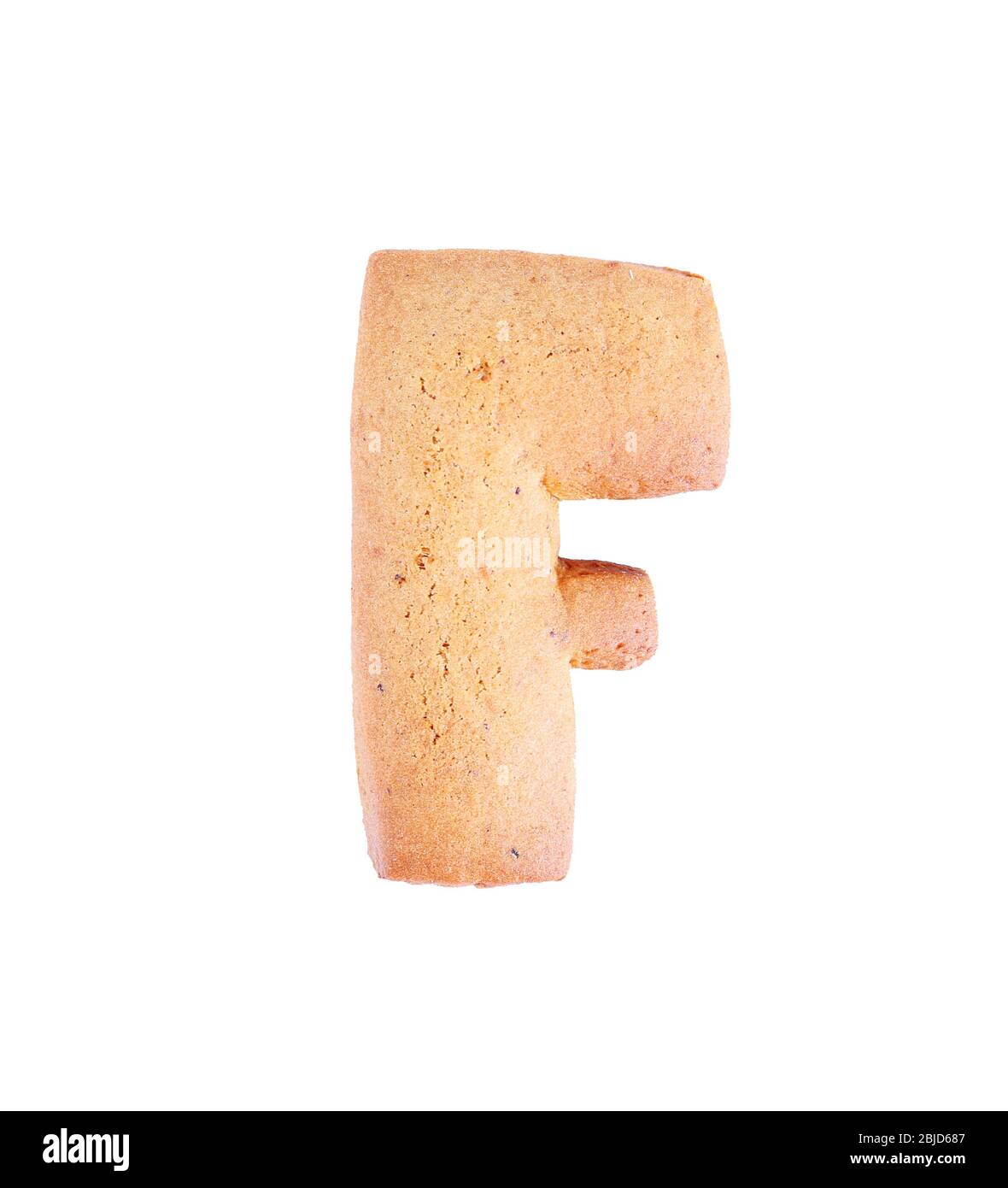 Cookie letter F on white background Stock Photo - Alamy