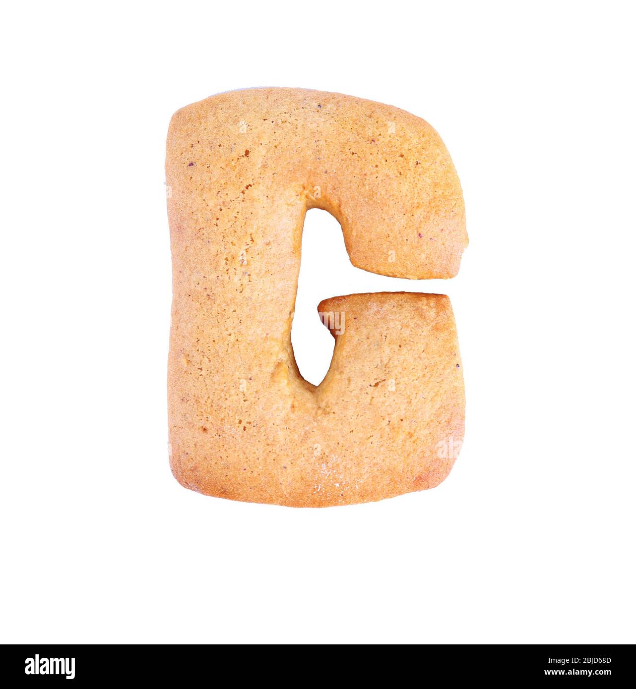 Cookie letter G on white background Stock Photo - Alamy