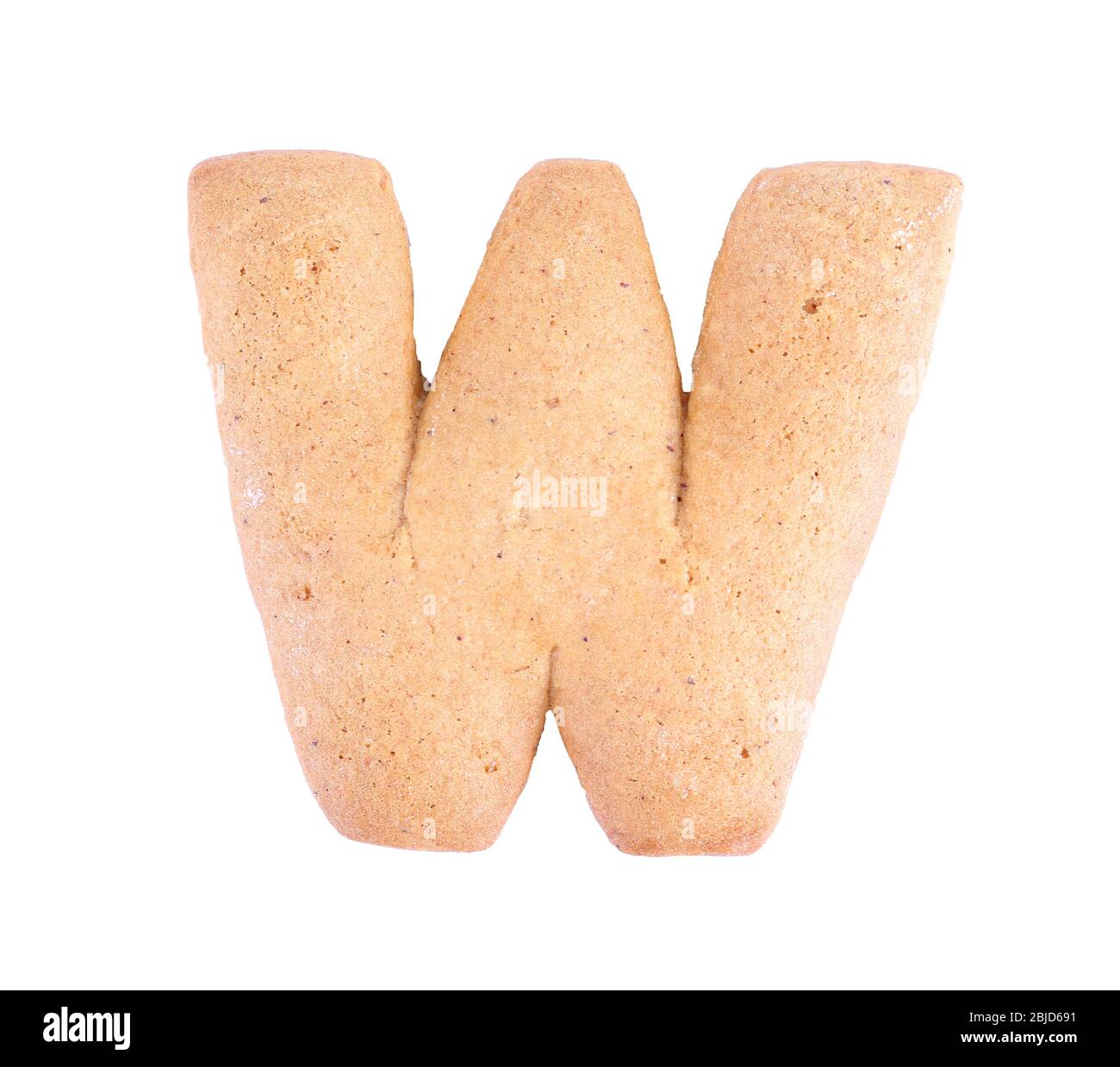 Cookie letter W on white background Stock Photo - Alamy
