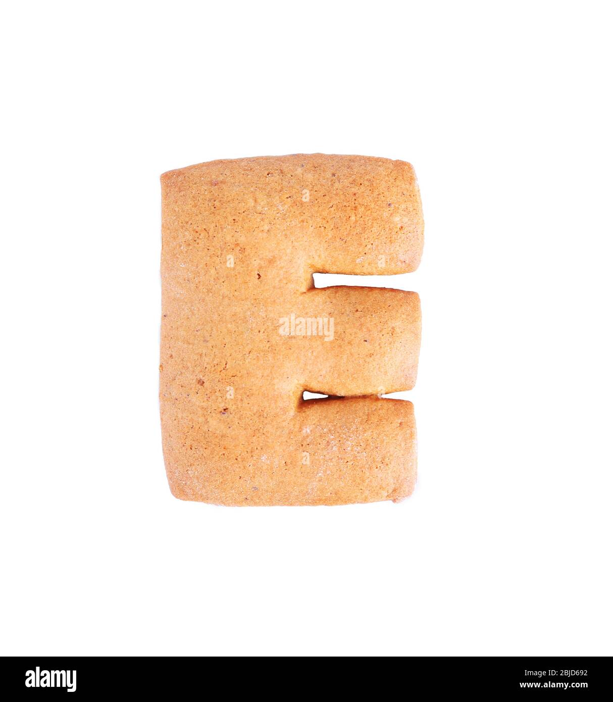 Cookie letter E on white background Stock Photo - Alamy