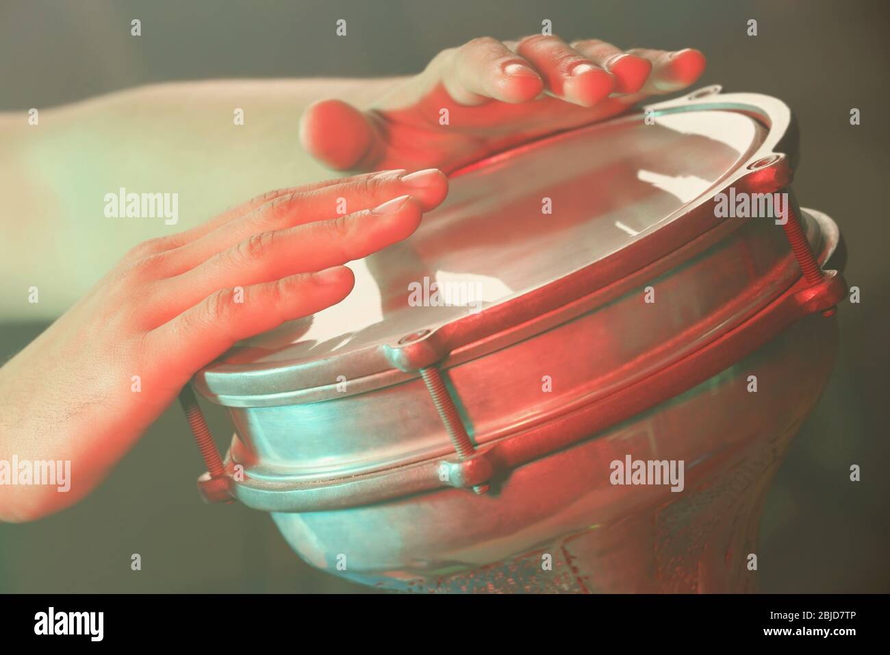 Hands of man playing African drum at concert, close up Stock Photo - Alamy