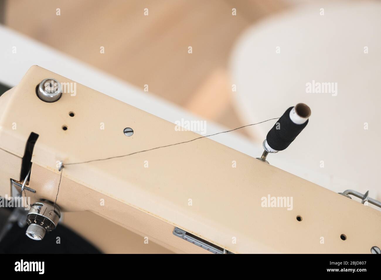 Sewing machine details close-up in pastel light colors sewing courses ...