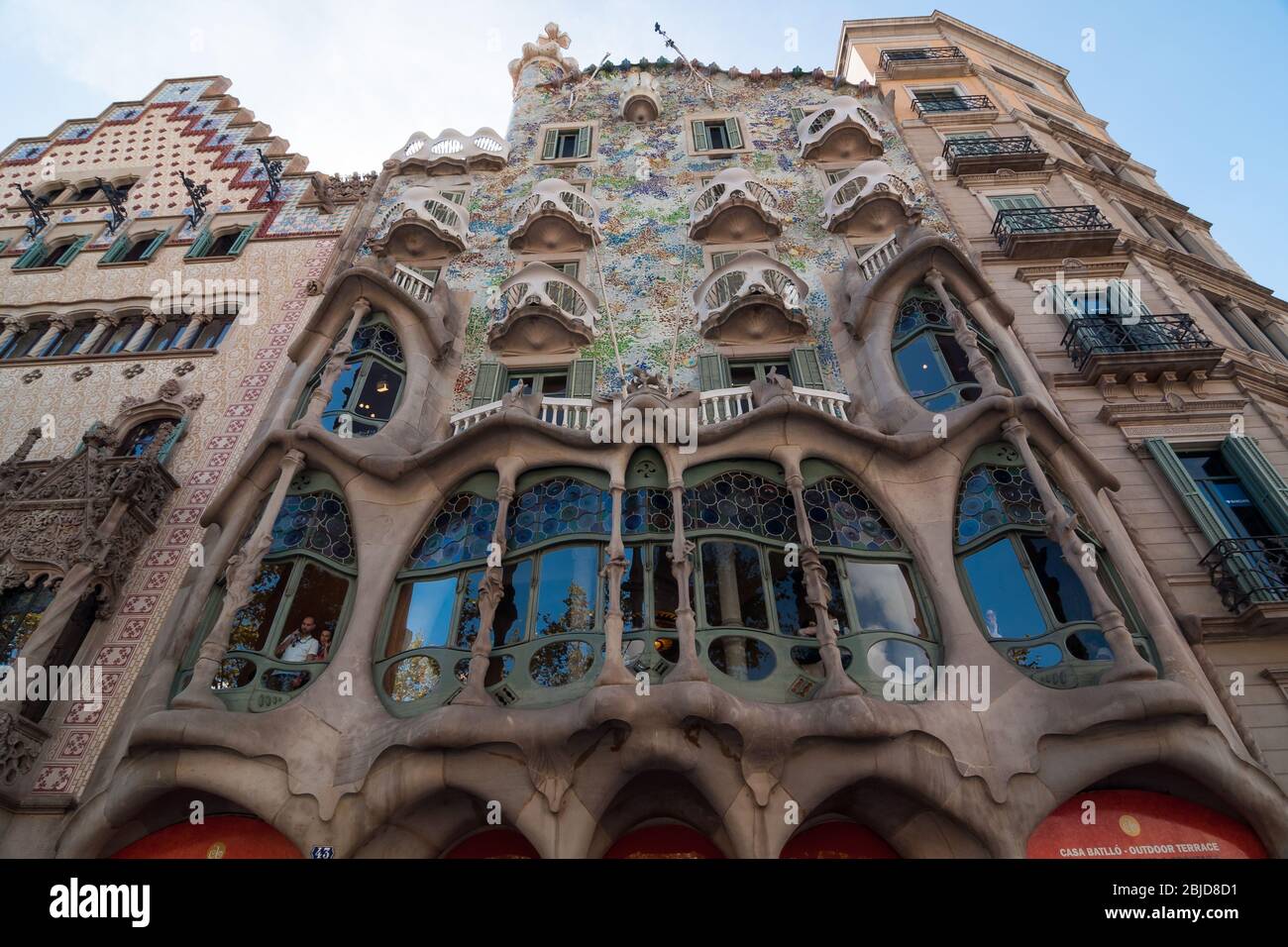 Barcelona, Spain - September 19, 2014: Exterior of the Casa Batllo ...
