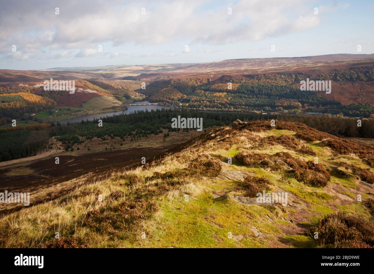 Looking out from Win Hill in the Peak District National Park, with ...