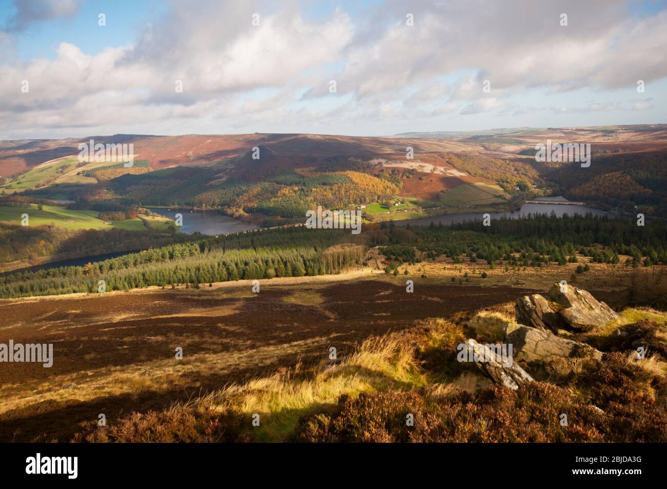 Looking out from Win Hill in the Peak District National Park, with ...