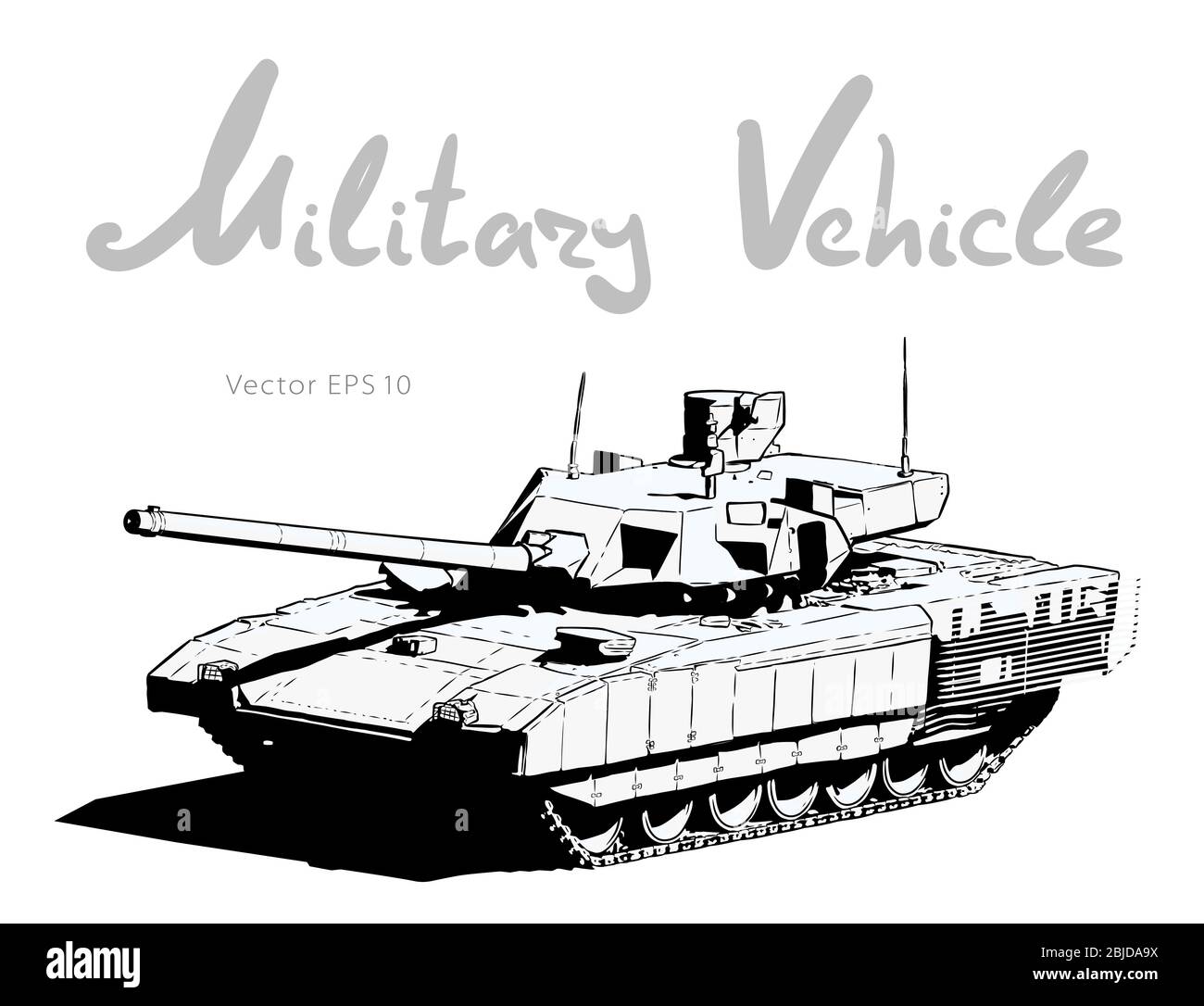Modern russian battle tank. Military machine. Vector illustration Stock ...