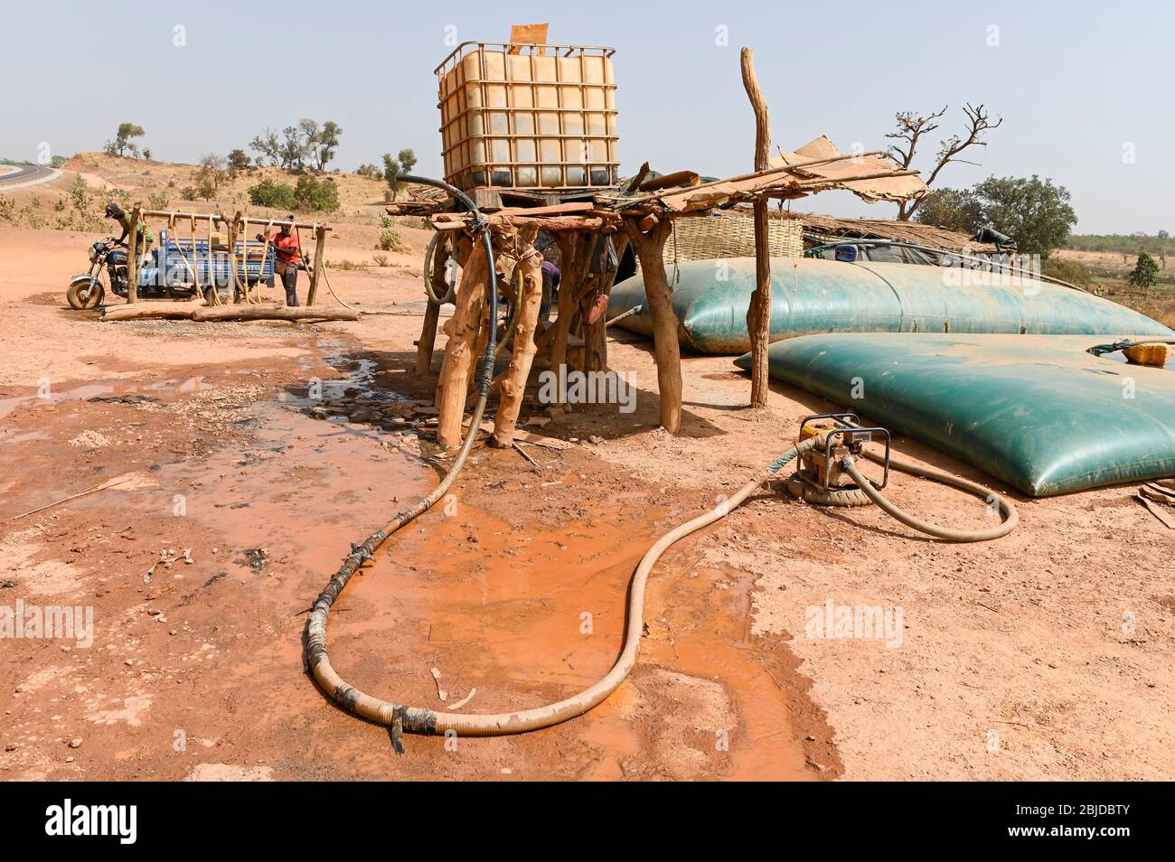MALI, Kayes, Sadiola, water storing and filling station, water is ...