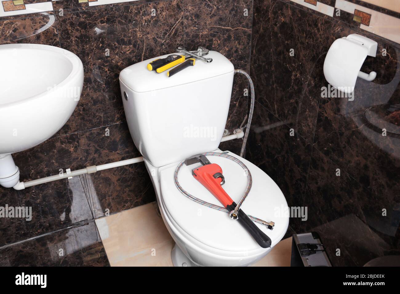 Plumbers toilet hi-res stock photography and images - Alamy