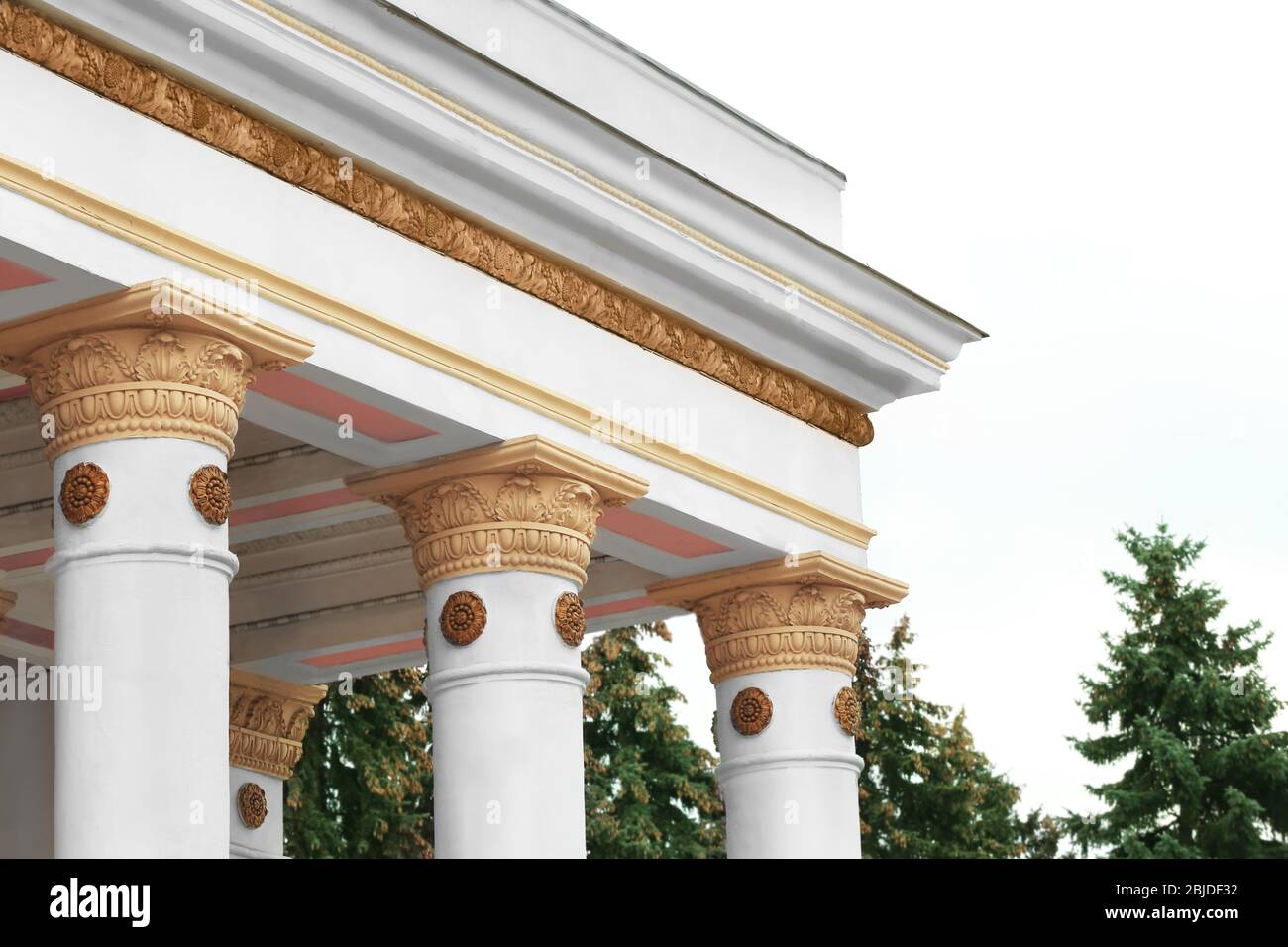 Closeup of building with columns in neoclassical style Stock Photo - Alamy